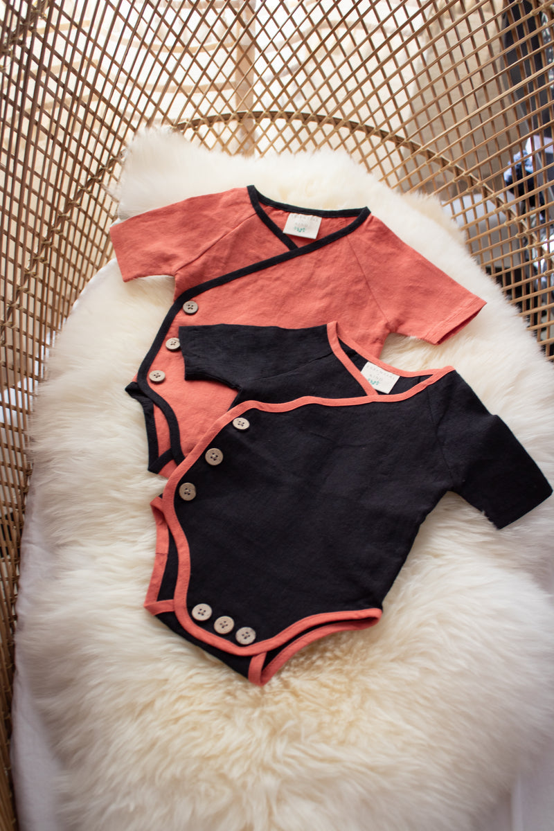 100% Hemp Essential Wrap Onesie - Flame – Essential and Kind
